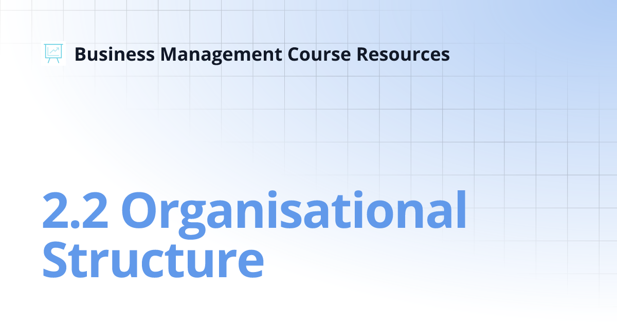 2.2 Organisational Structure | Business Management Course Resources