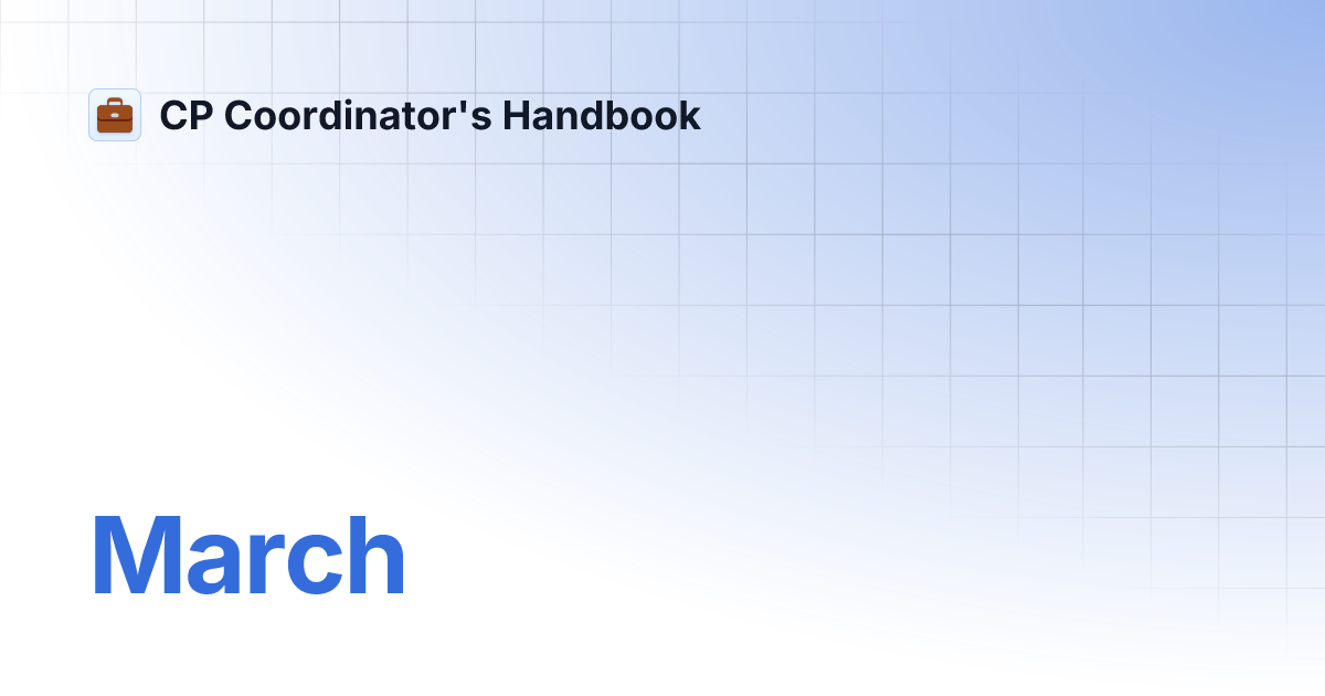 March | CP Coordinator's Handbook