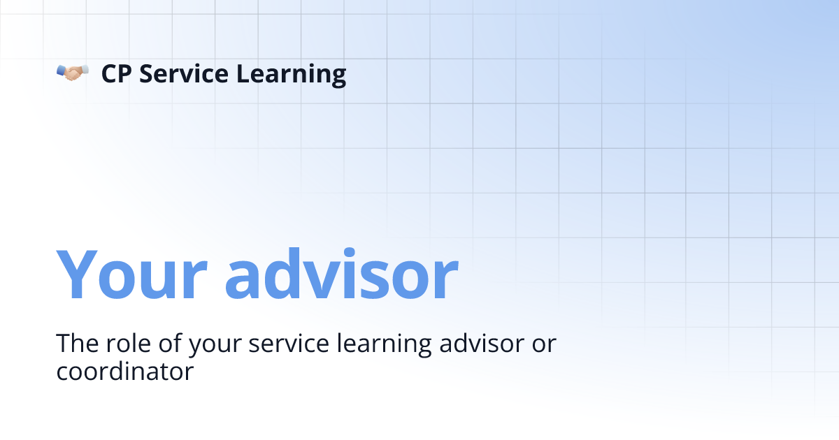 Your advisor | CP Service Learning
