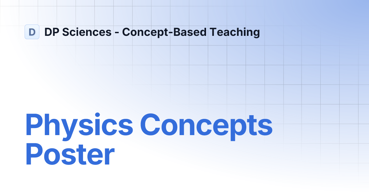 Physics Concepts Poster | DP Sciences - Concept-Based Teaching