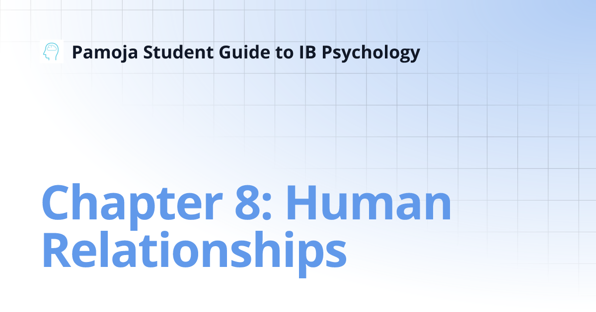 Chapter 8: Human Relationships | Pamoja Student Guide to IB Psychology