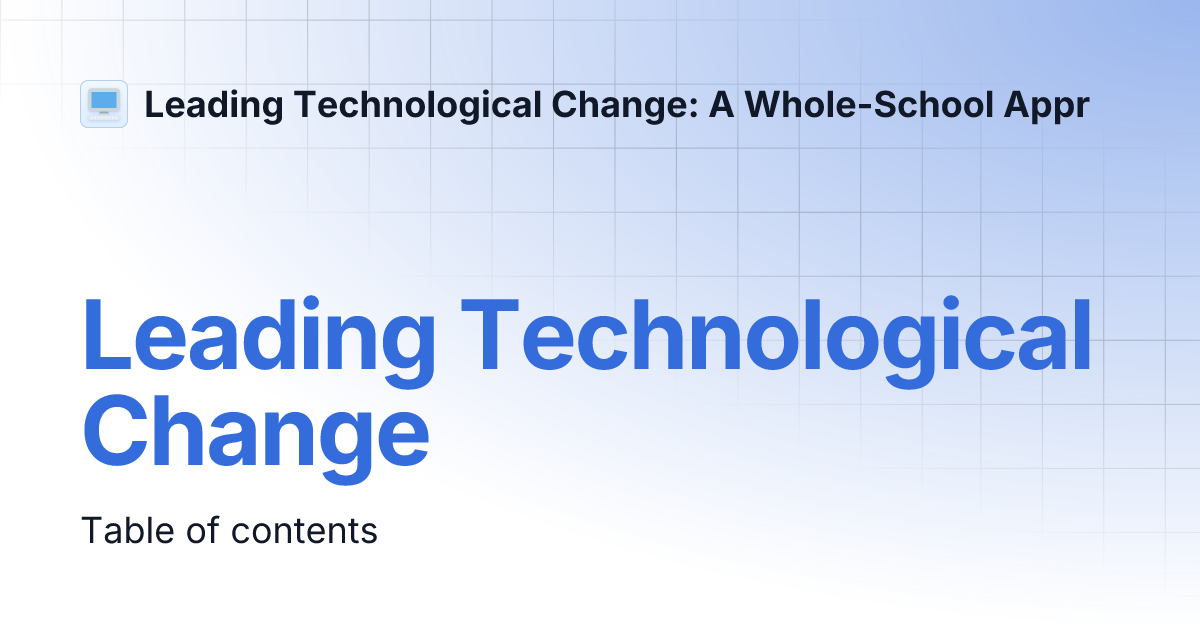 Leading Technological Change | Leading Technological Change: A Whole ...