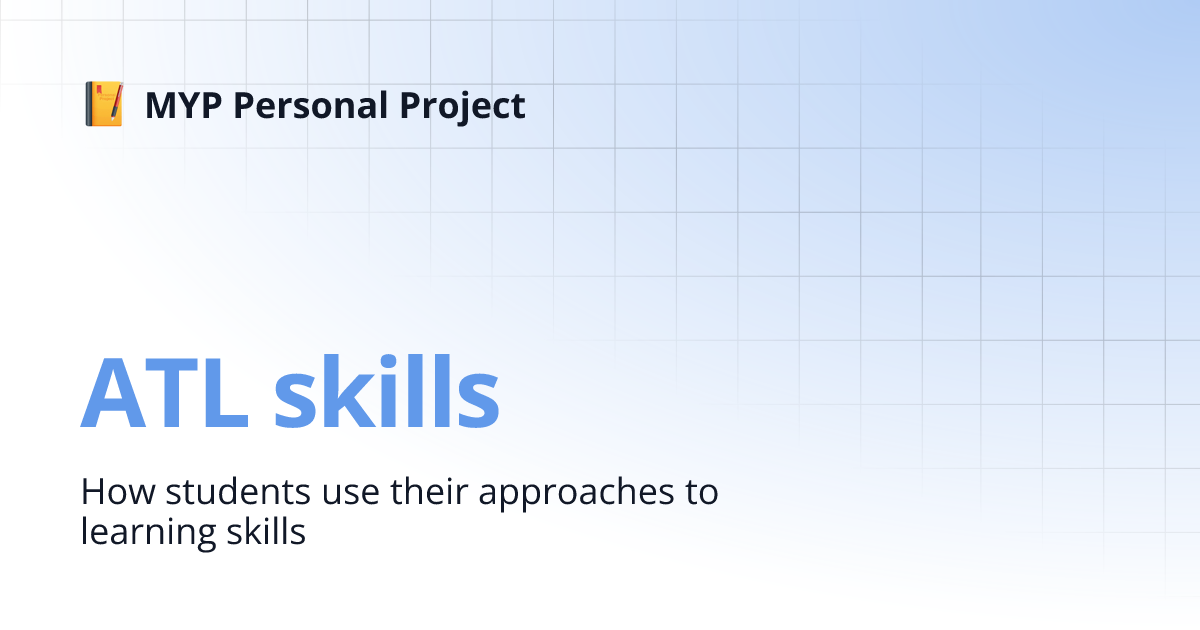 ATL skills | MYP Personal Project