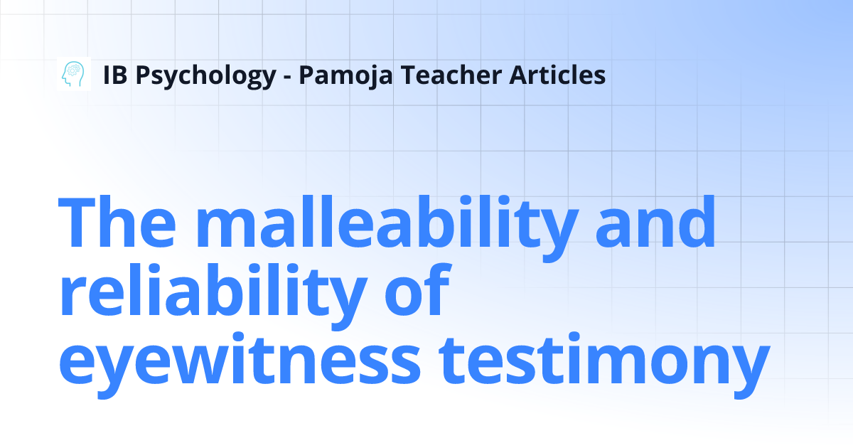 The malleability and reliability of eyewitness testimony | IB ...