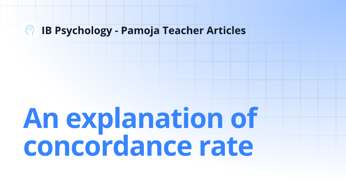 An explanation of concordance rate | IB Psychology - Pamoja Teacher ...