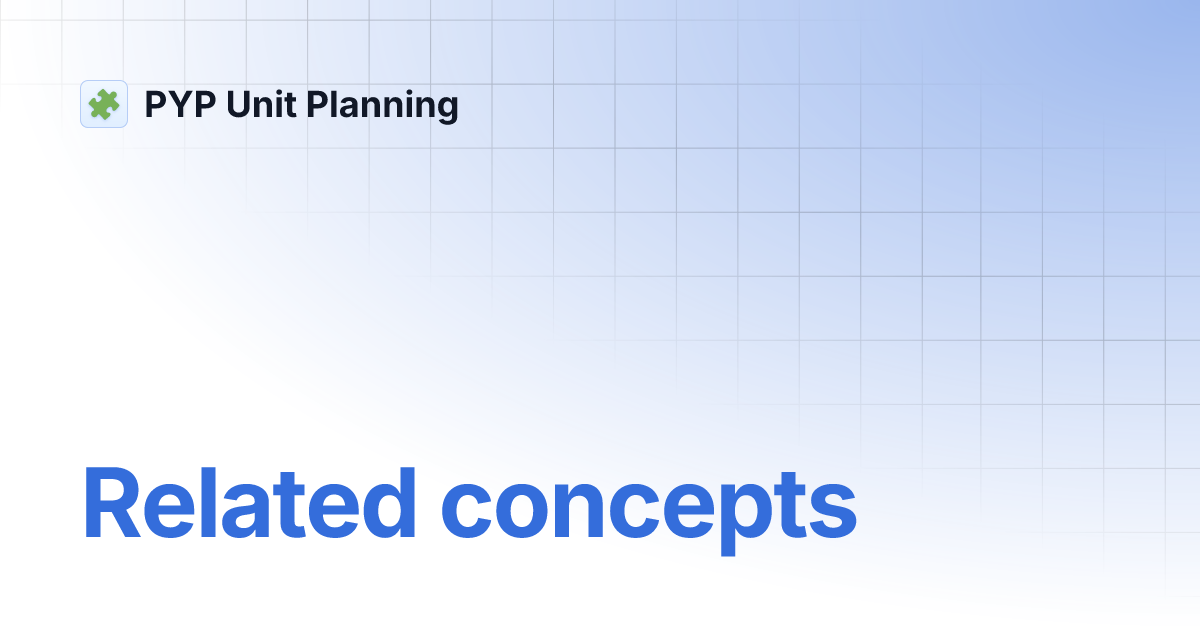 Related concepts | PYP Unit Planning