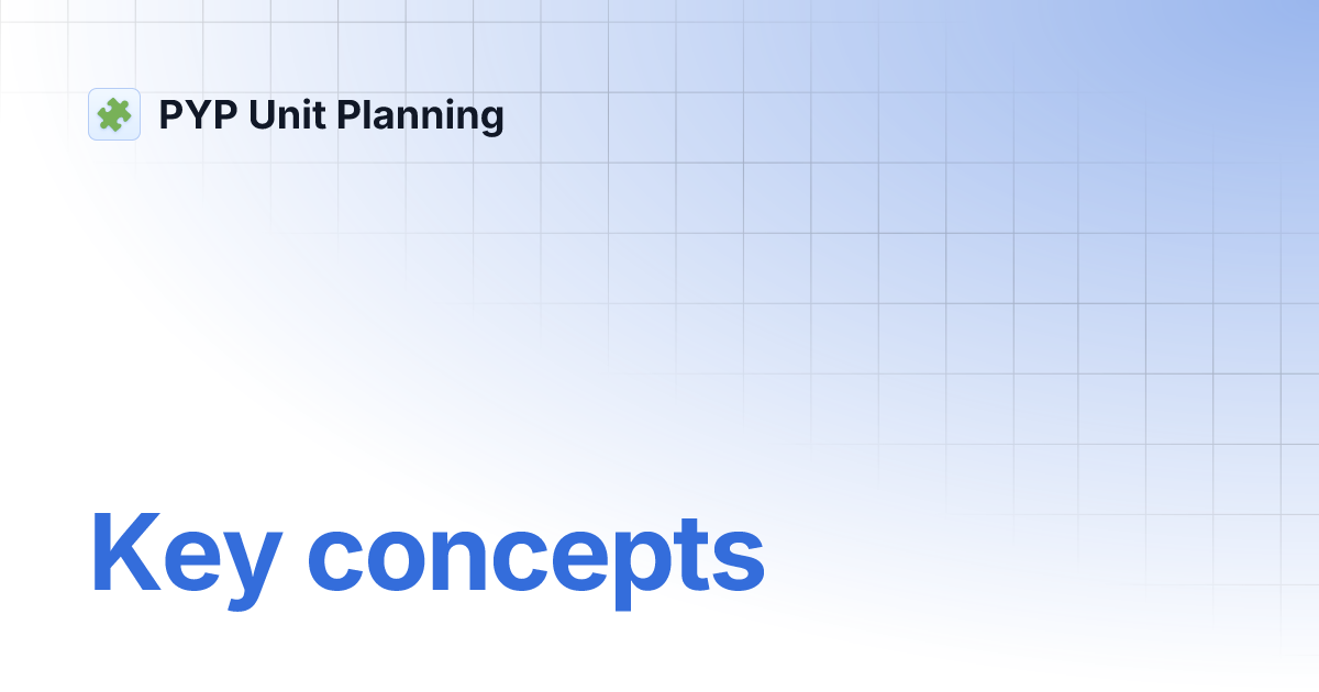 Key concepts | PYP Unit Planning