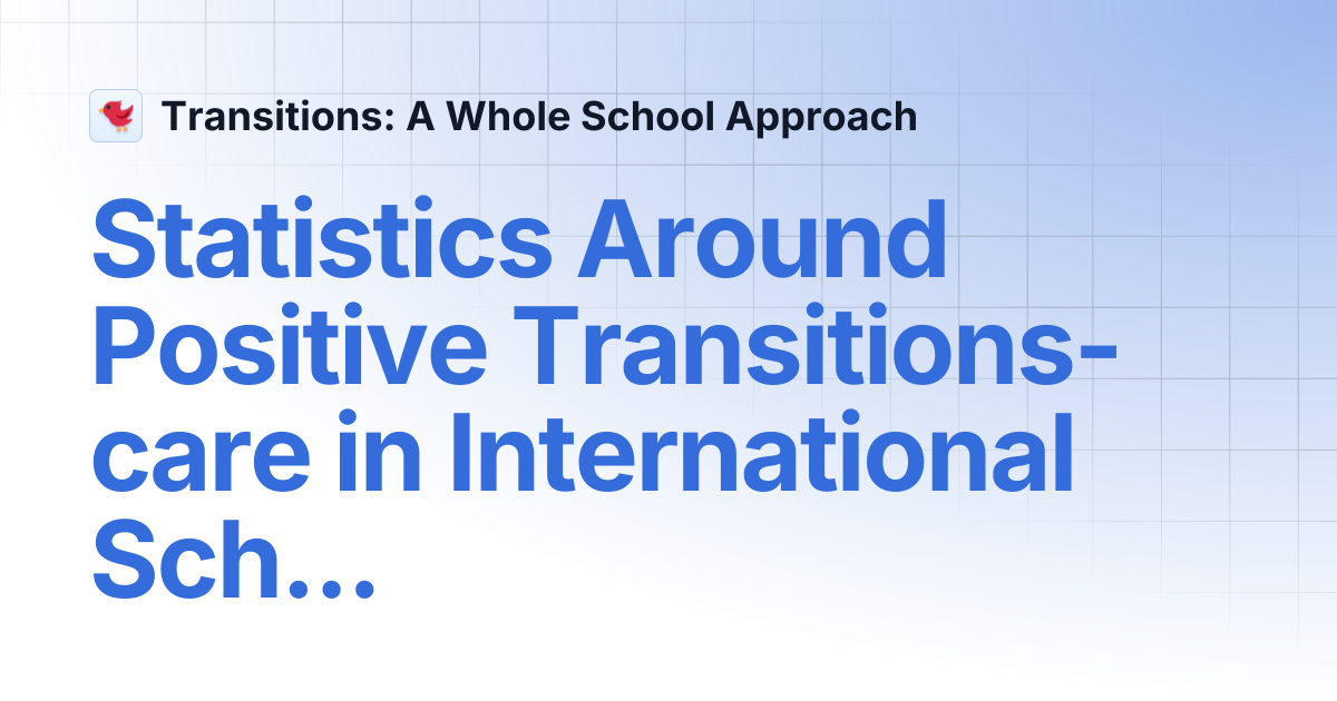 Statistics Around Positive Transitions-care in International Schools ...